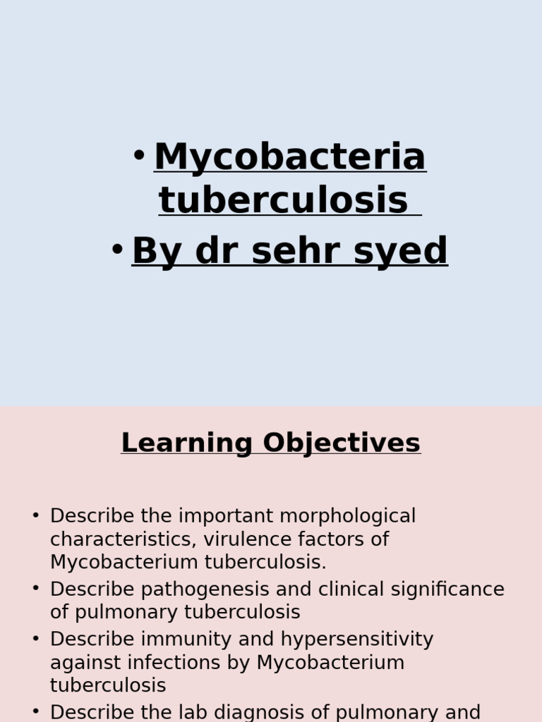 Mycobacteriam l2024 | PDF