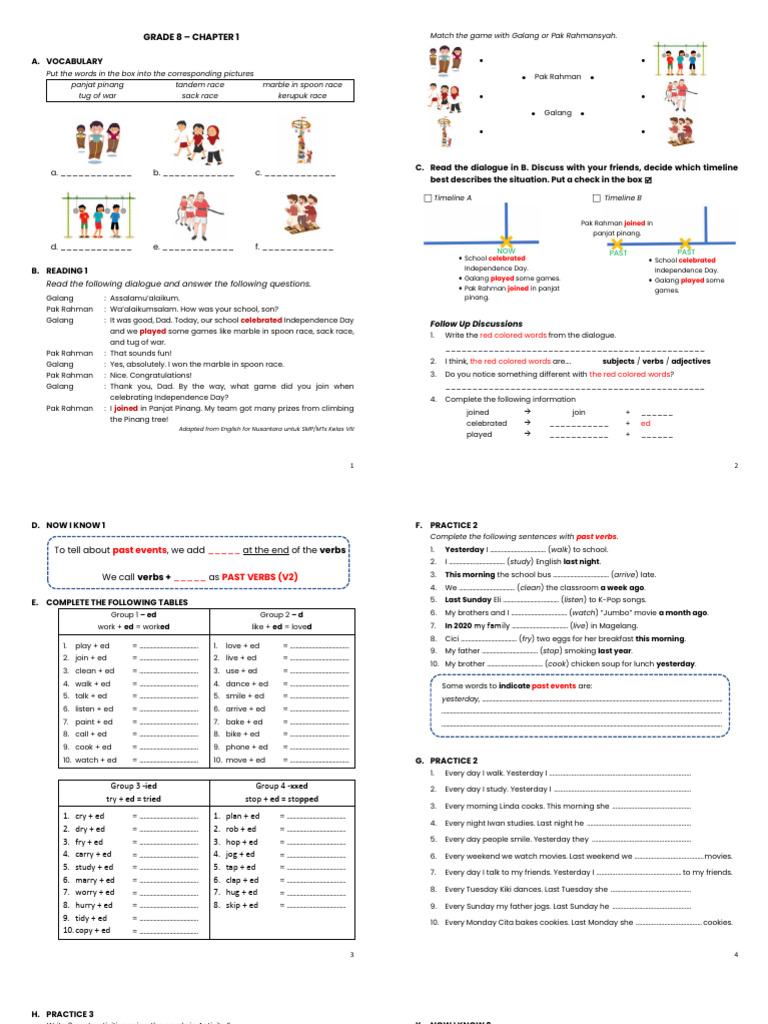 Grade 8 Chapter 1 Worksheet A | PDF | Linguistics