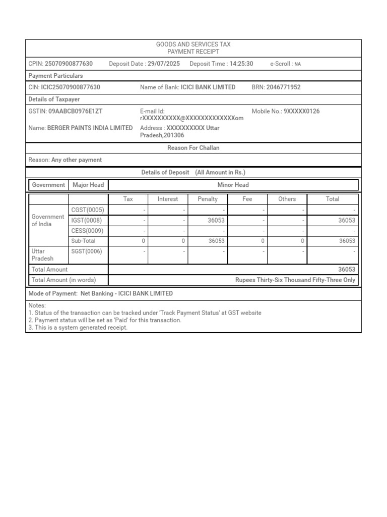 GST-Challan Receipt | PDF