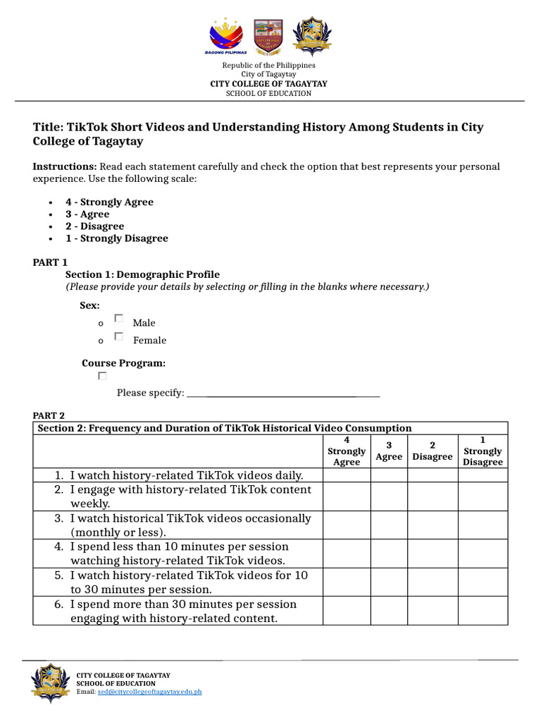 Survey Questionnaire With SOP | PDF | Critical Thinking | Cognition