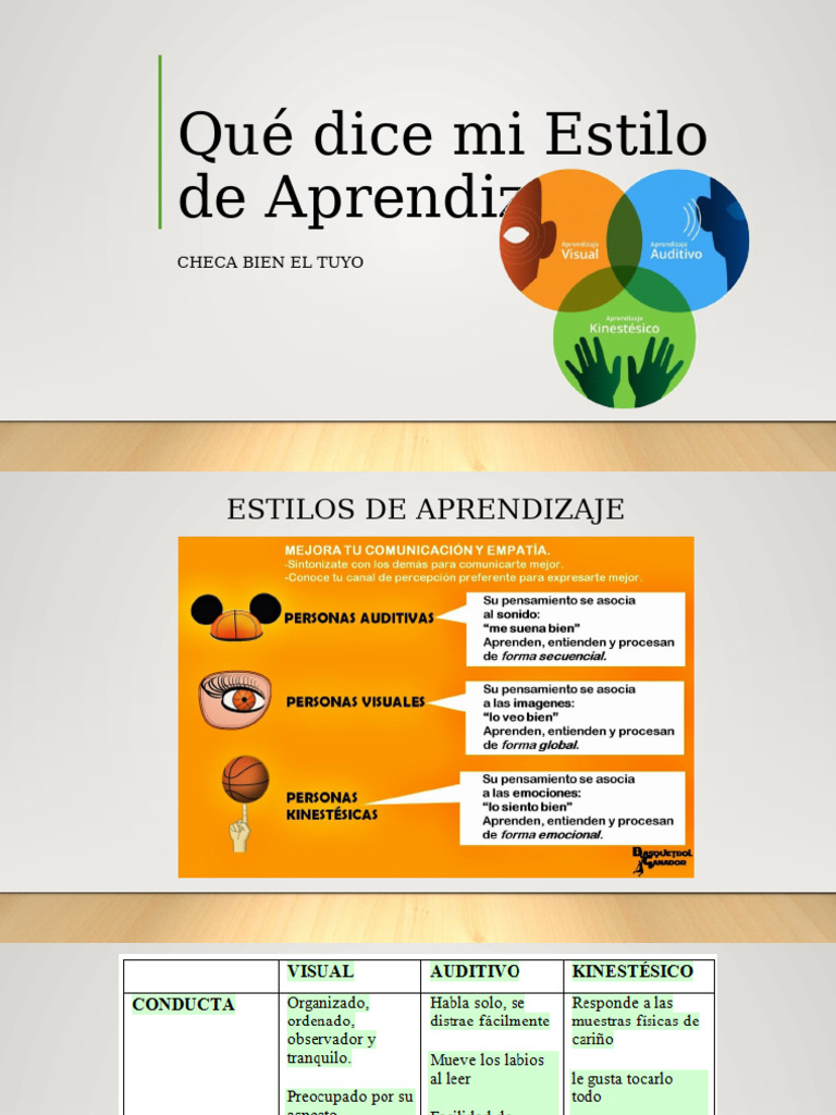 Clase 6 II Semestre 1º Estilos de Aprendizaje | PDF