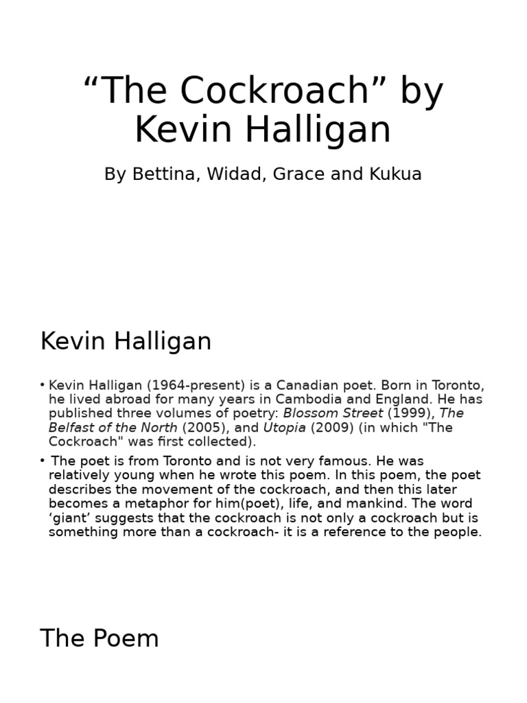 Analysis of Halligan's "The Cockroach" | PDF