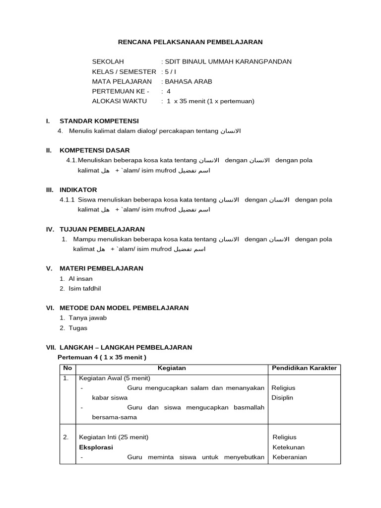 RPP BHS ARAB 5_4r | PDF