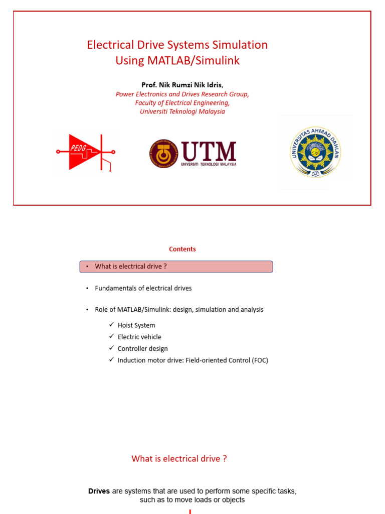 Electrical Drive Systems with MATLAB/Simulink | PDF | Electric Motor ...