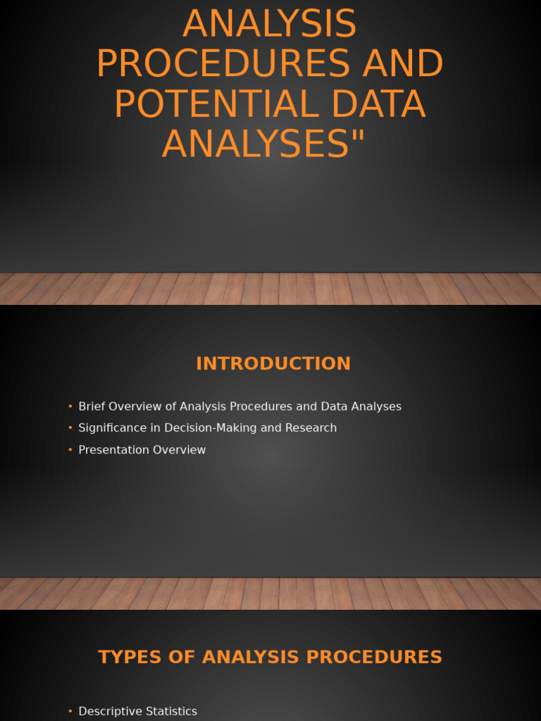 Analysis Procedures and Potential Data Analyses | PDF | Data Analysis ...