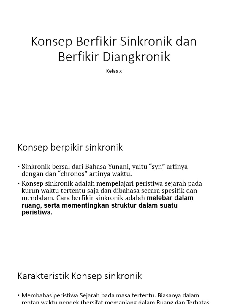 Konsep Berfikir Sinkronik Dan Berfikir Diangkronik | PDF