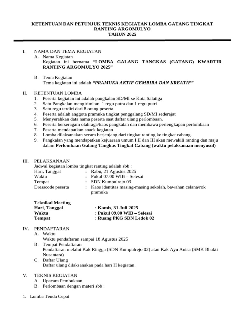 Juknis GaTang Argo | PDF