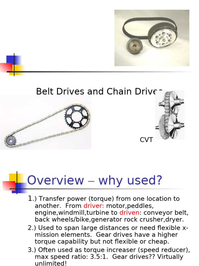 Belt vs. Chain Drive Overview | PDF | Belt (Mechanical) | Vehicle ...