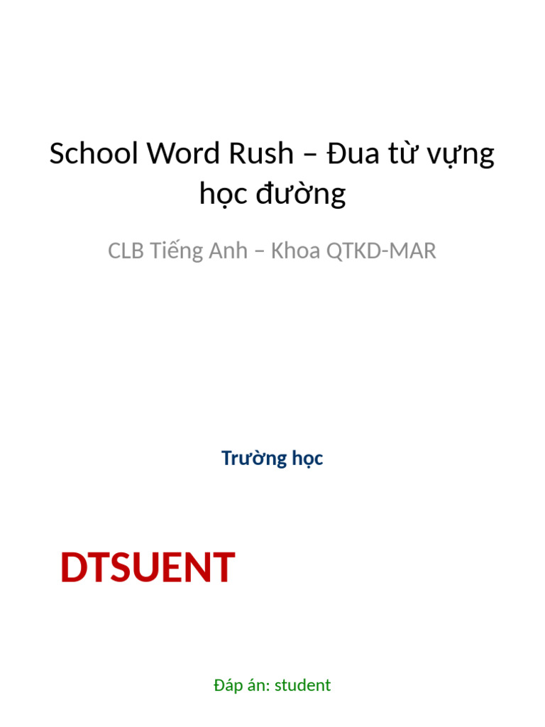 School Word Rush | PDF