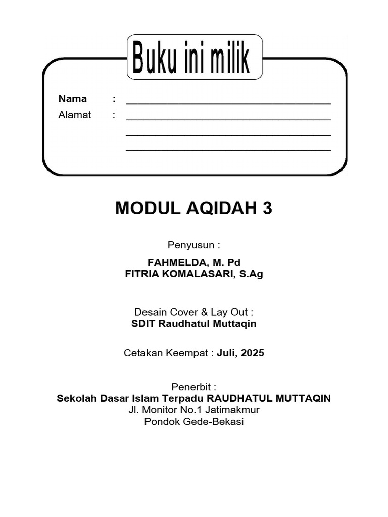 Aqidah KLS 3 - 2025 | PDF