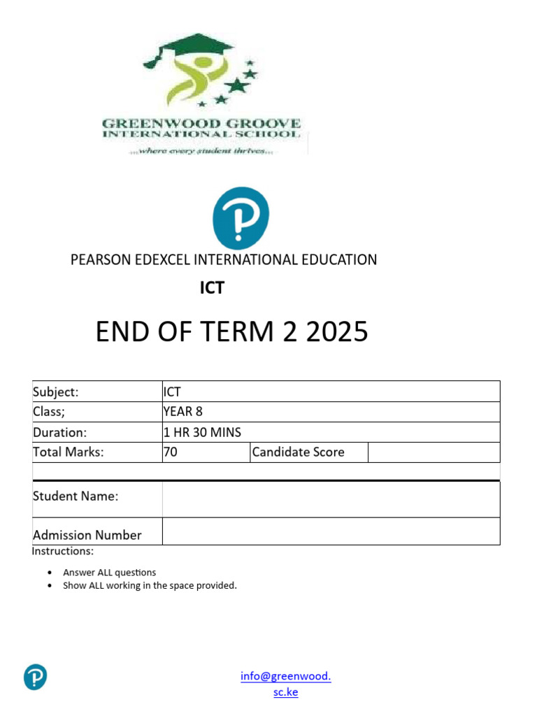 Year 8 ICT End of Term 2 Exam | PDF | Computer Engineering | Computer ...
