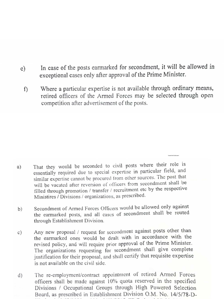 Rules For Secondment | PDF