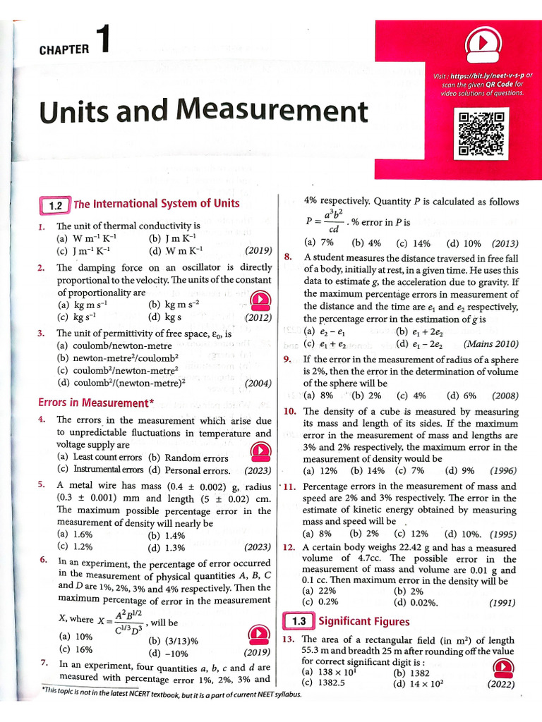 MTG Unit & Measurements Pyq | PDF