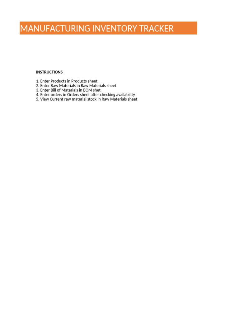 MFG Inventory Tracker v1 Template | PDF | Milk | Powdered Milk
