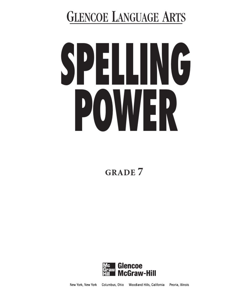 Grade 7 Spelling Power Workbook | PDF | Adjective | Spelling