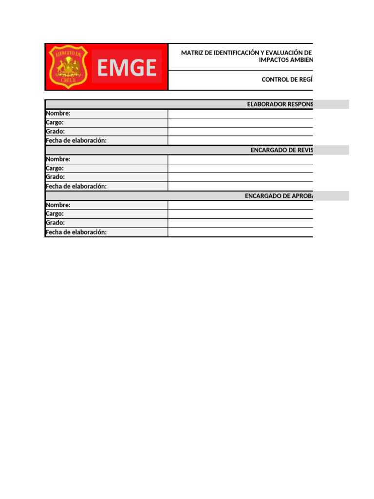 Matriz de Identificación y Evaluación de Aspectos Medioambientales BAE-1 | PDF | Contaminación ...