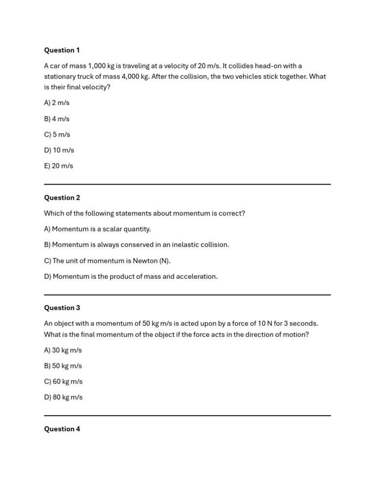 Momentum IX O1 O Level IGCSE Physics | PDF