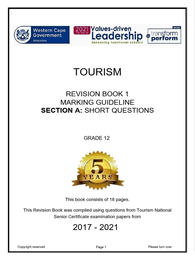 Grade 12 Tourism Revision Guide | PDF | Tourism