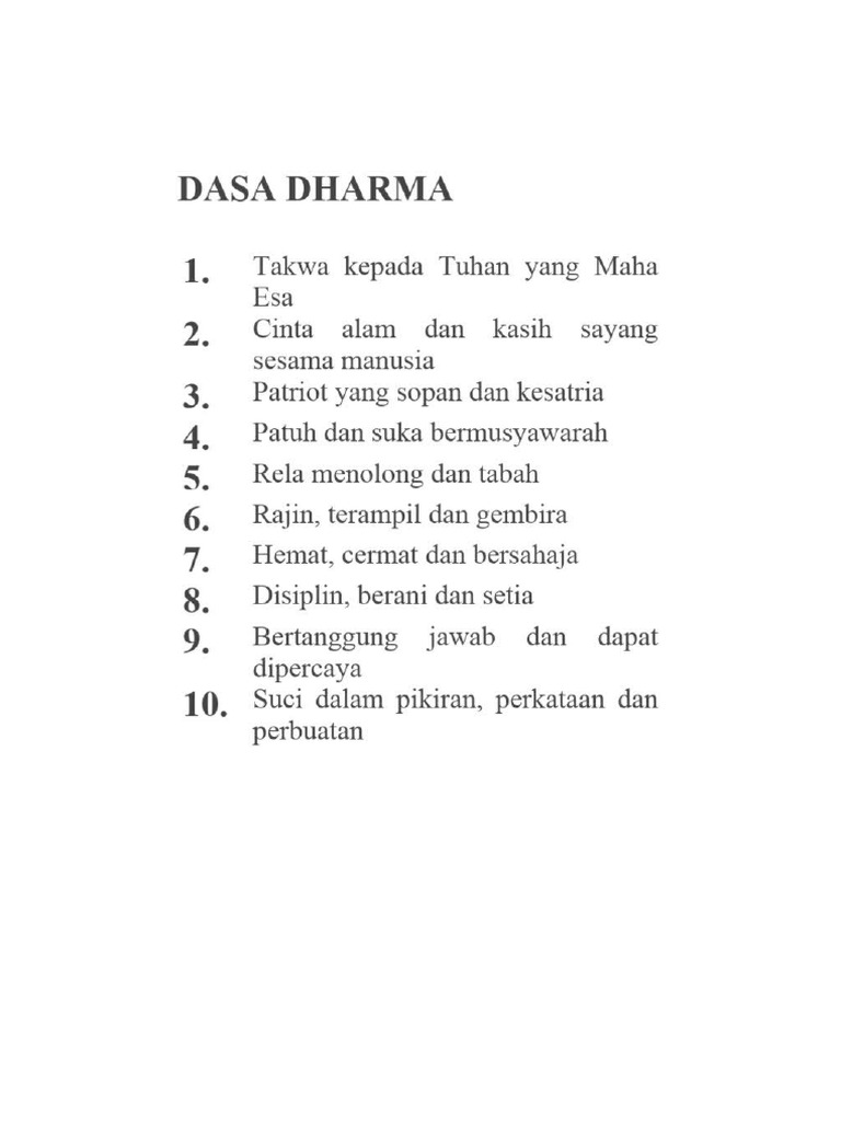 Dasa Darma Pramuka | PDF