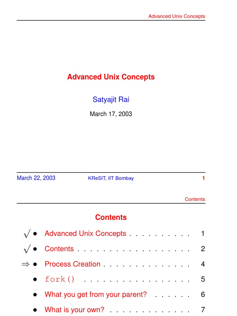 Adv Unix Concepts | PDF | Concurrency (Computer Science) | Computer Architecture