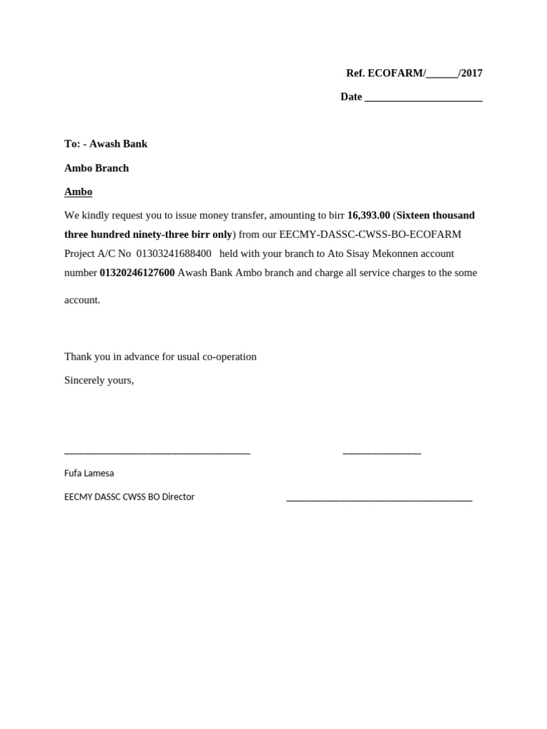 Bank Letter ABC | PDF