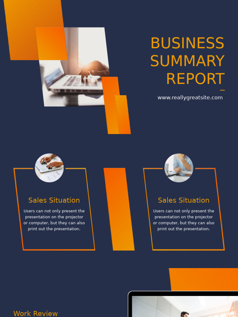 Orange and Black Business Summary Report Presentation Template | PDF ...