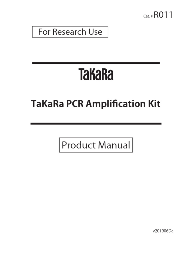 TaKaRa PCR Amplification Kit | PDF | Polymerase Chain Reaction | Gel ...