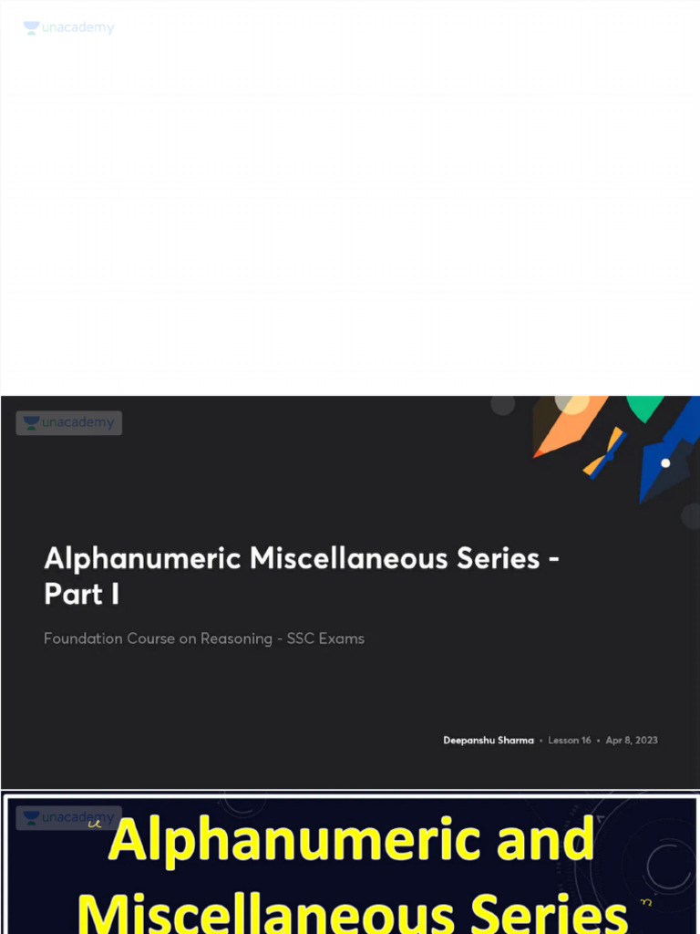 Alphanumeric Miscellaneous Series Part I With Anno | PDF