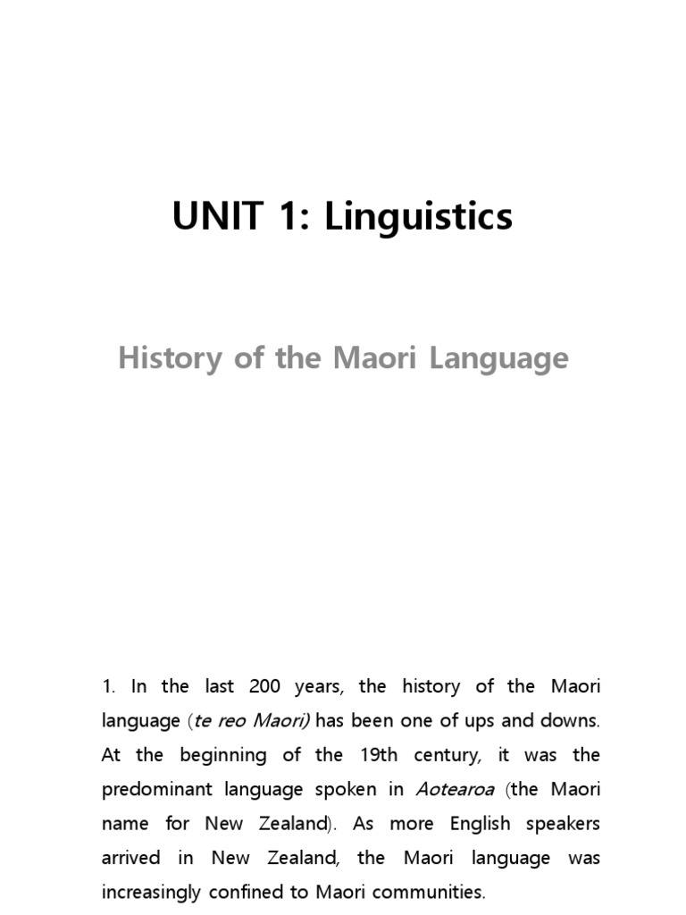 History of the Maori Language | PDF | Māori People | Māori