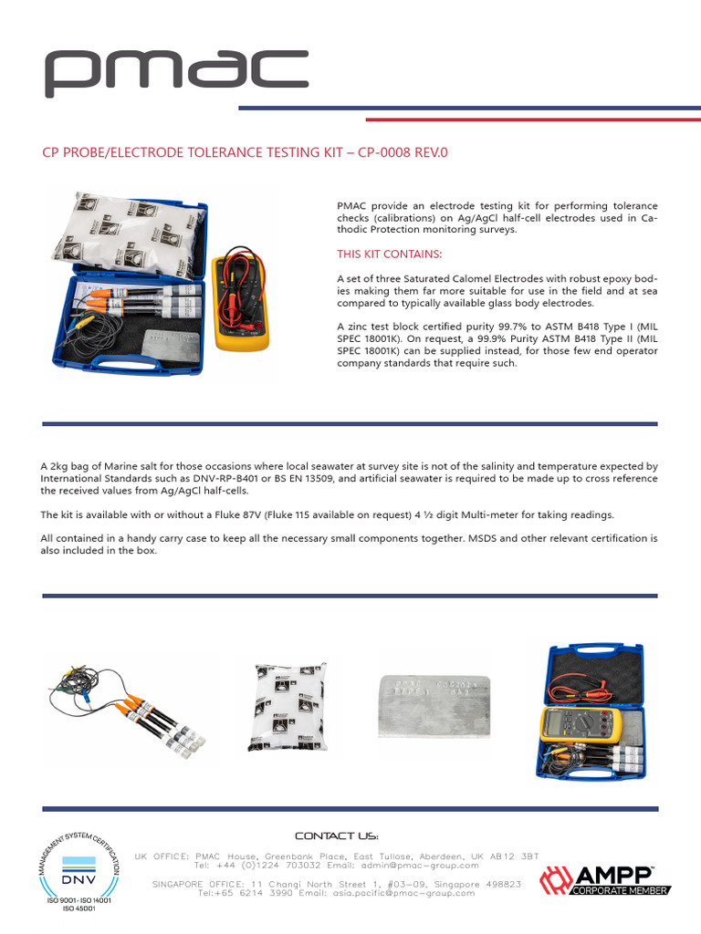 CP Probe Electrode Tolerance Testing Kit - CP-0008 Rev.0 | PDF