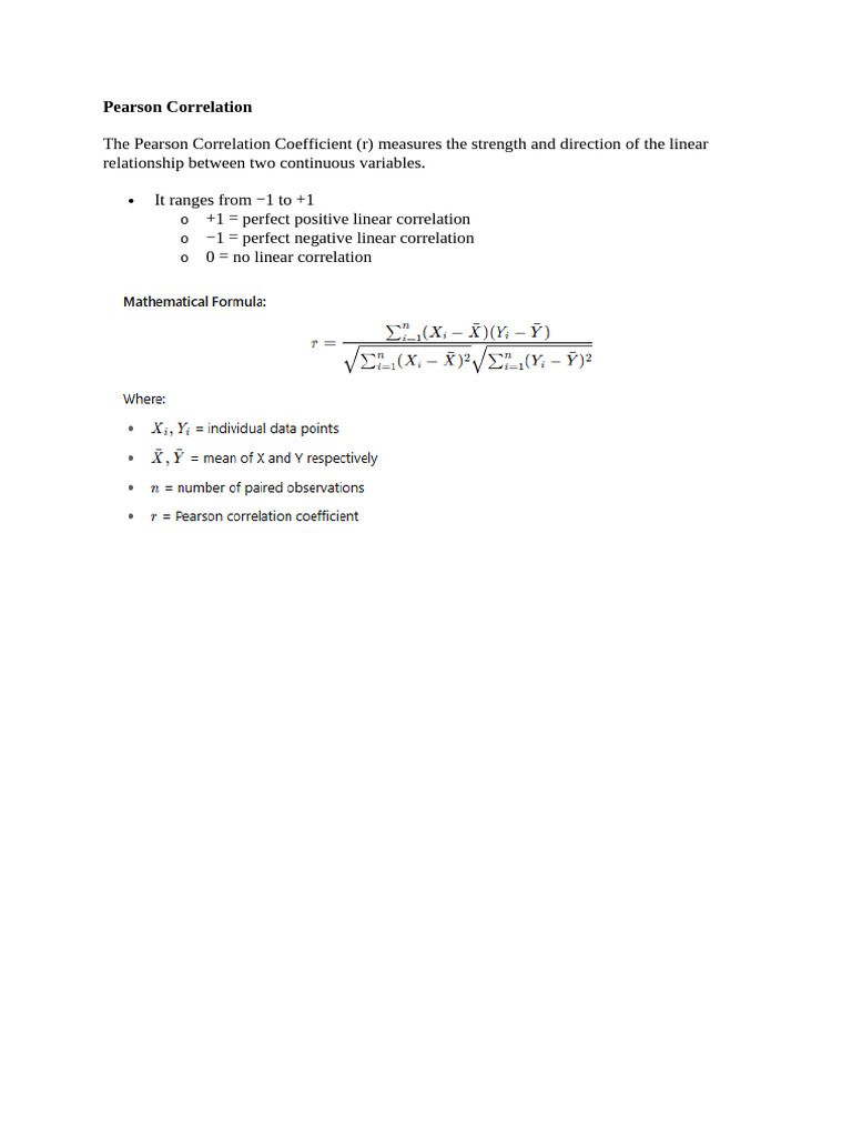 Understanding Pearson Correlation Coefficient | PDF