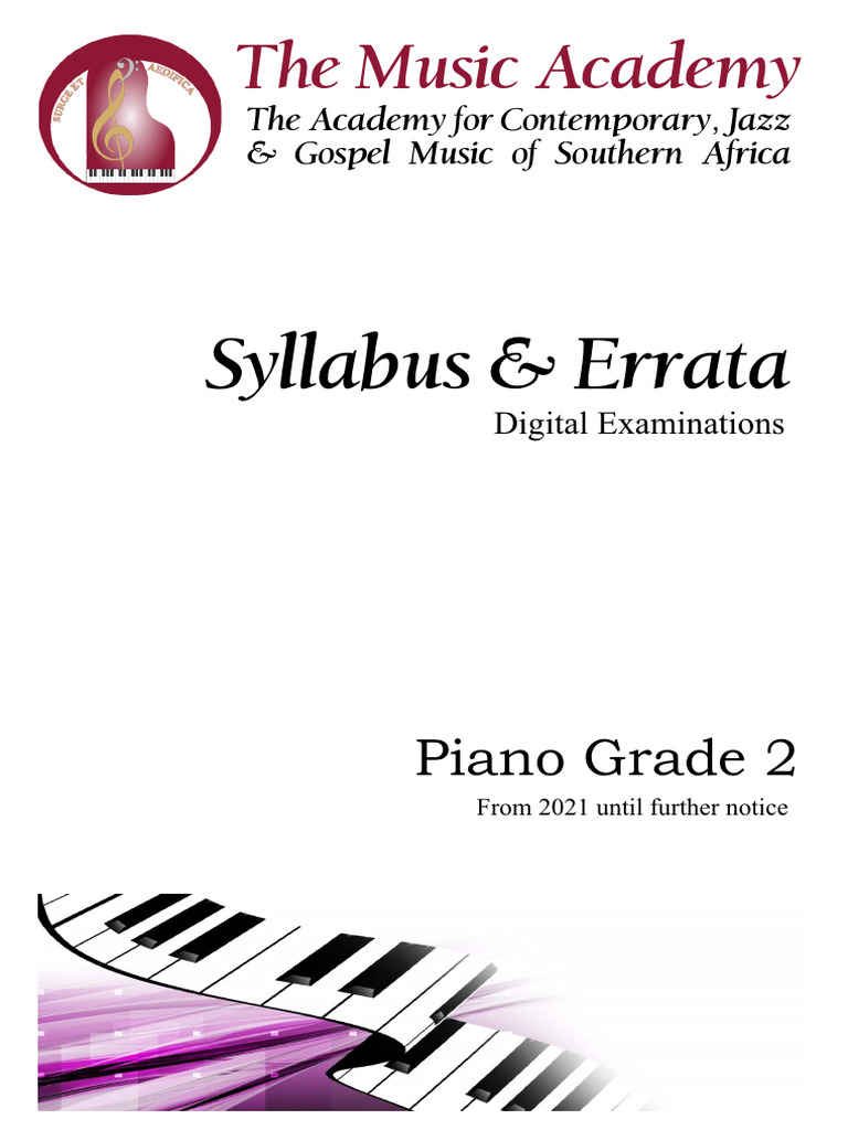 Piano Grade 2 Exam Syllabus & Guidelines | PDF | Elements Of Music ...