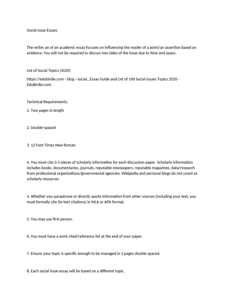 Social Issues Essay - Docx6871ee1178a0d73681 | PDF