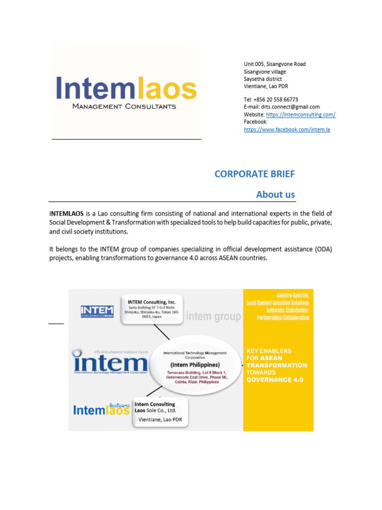 Intem Laos Profile | PDF | Capacity Building | Evaluation