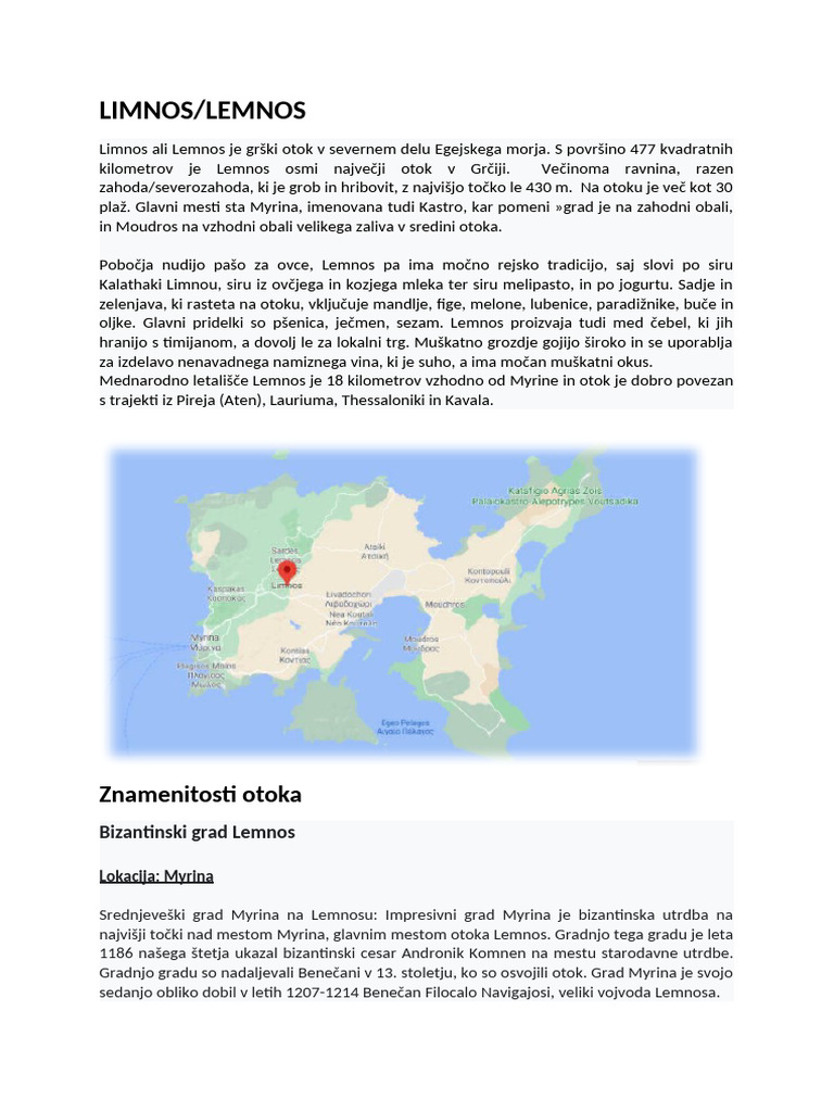 Limnos - Description | PDF