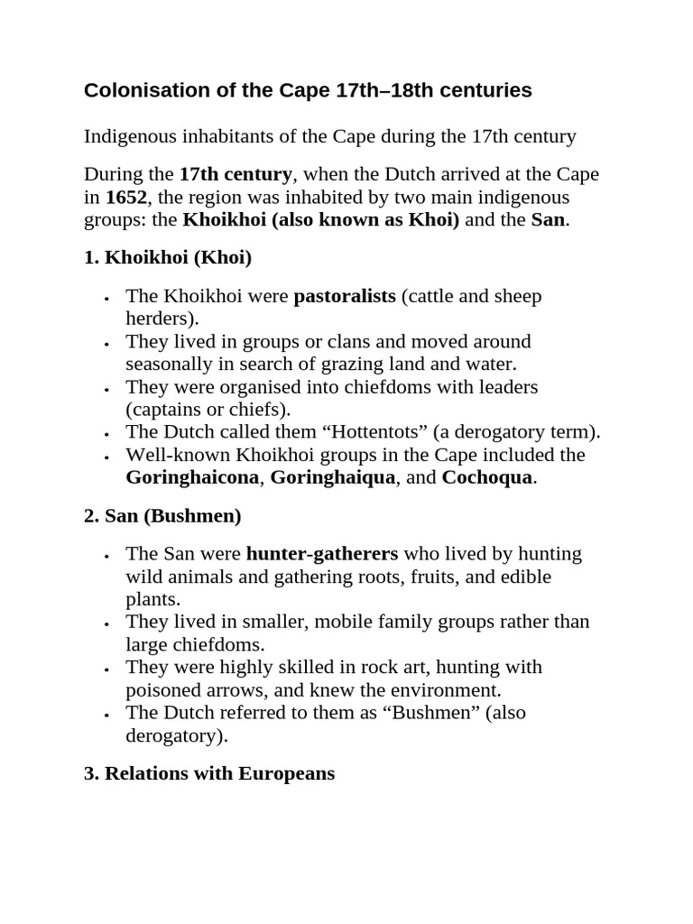 Grade 7 Colonisation of The Cape 17th | PDF | Slavery