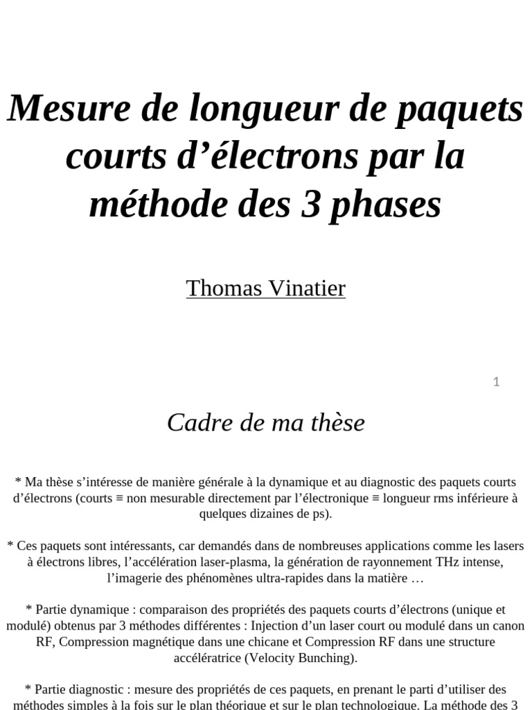 Mesure de paquets d'électrons par 3 phases | PDF | Vagues | Phénomène ...