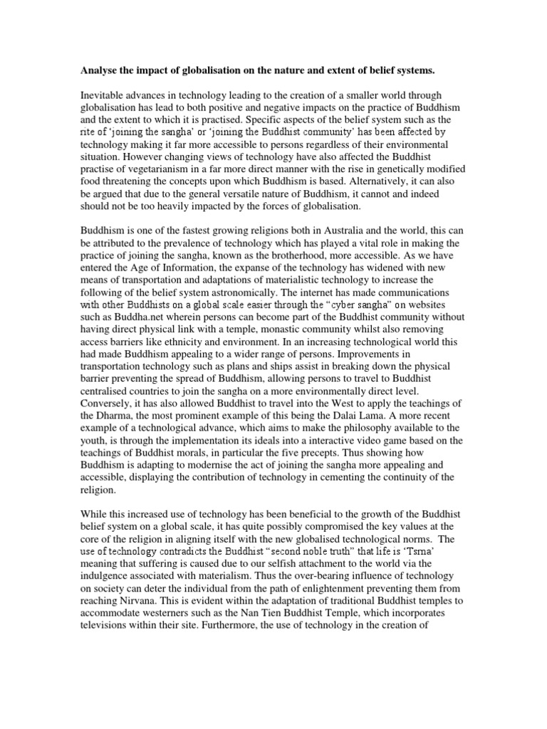 Globalization's Effects on Buddhism Practices | PDF | Globalization ...
