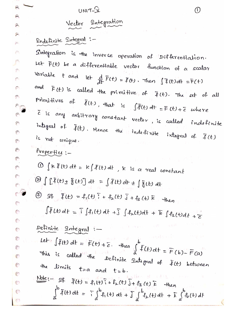 M-II Unit-V (Vector Integration) | PDF