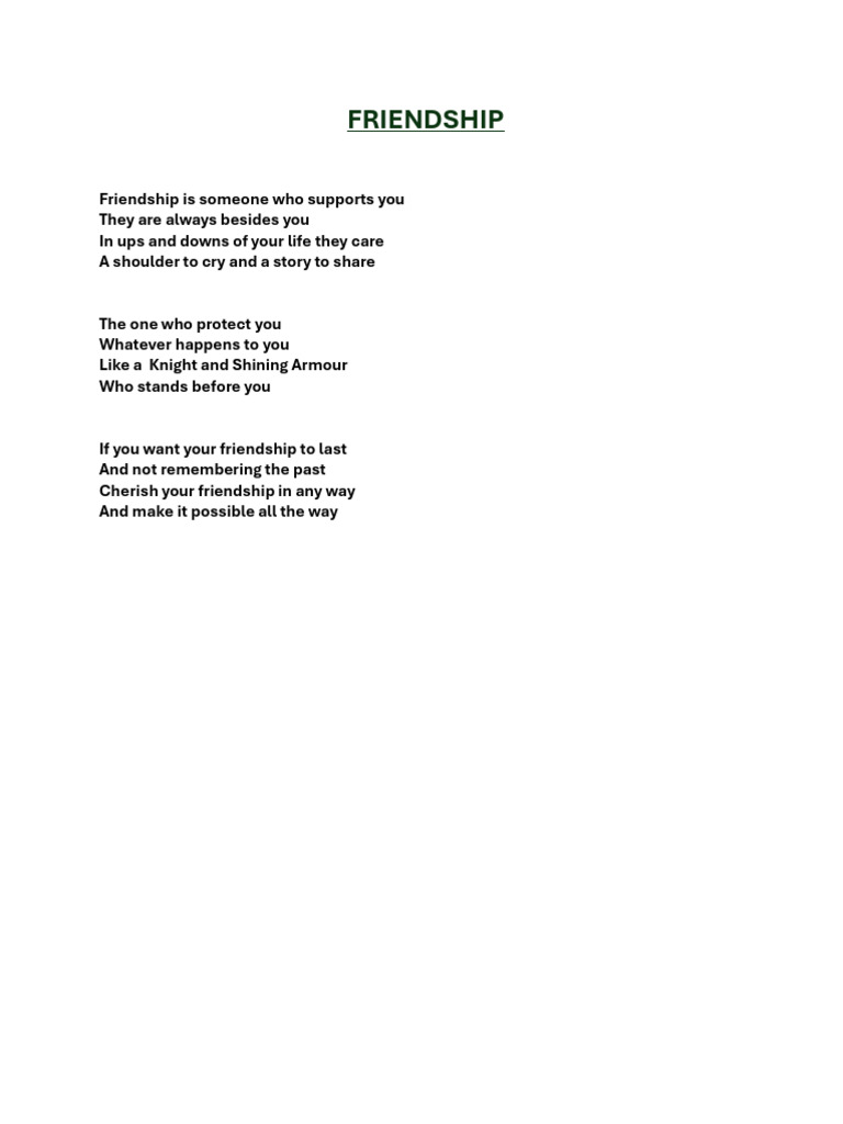 Friendship | PDF