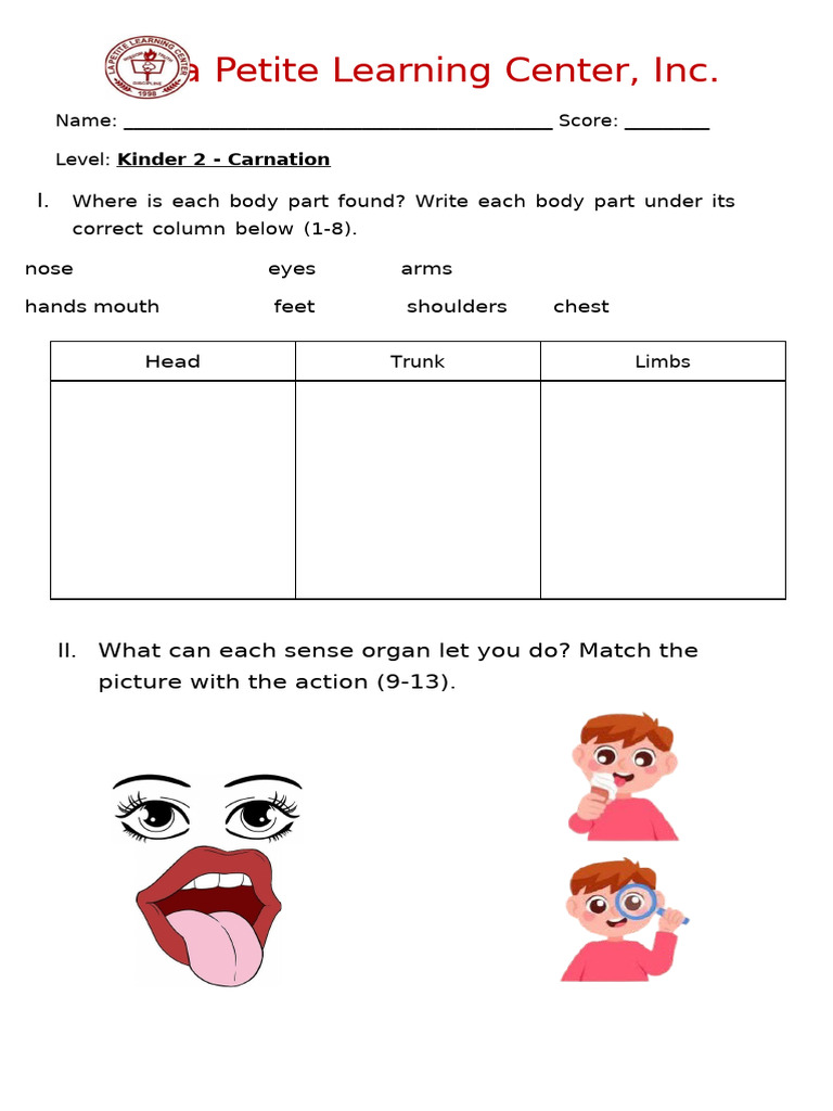 Science Kinder 2 1ST Quarterly Examination - Carnation Updated | PDF