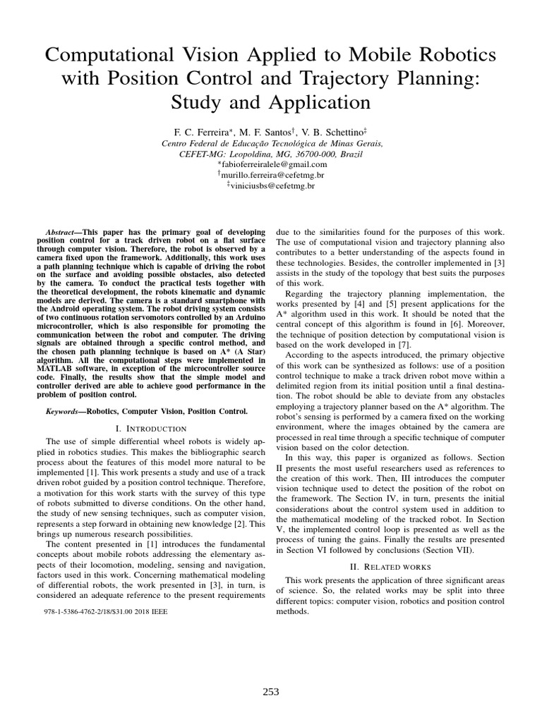 Computational Vision Applied To Mobile Robotics With Position Control ...