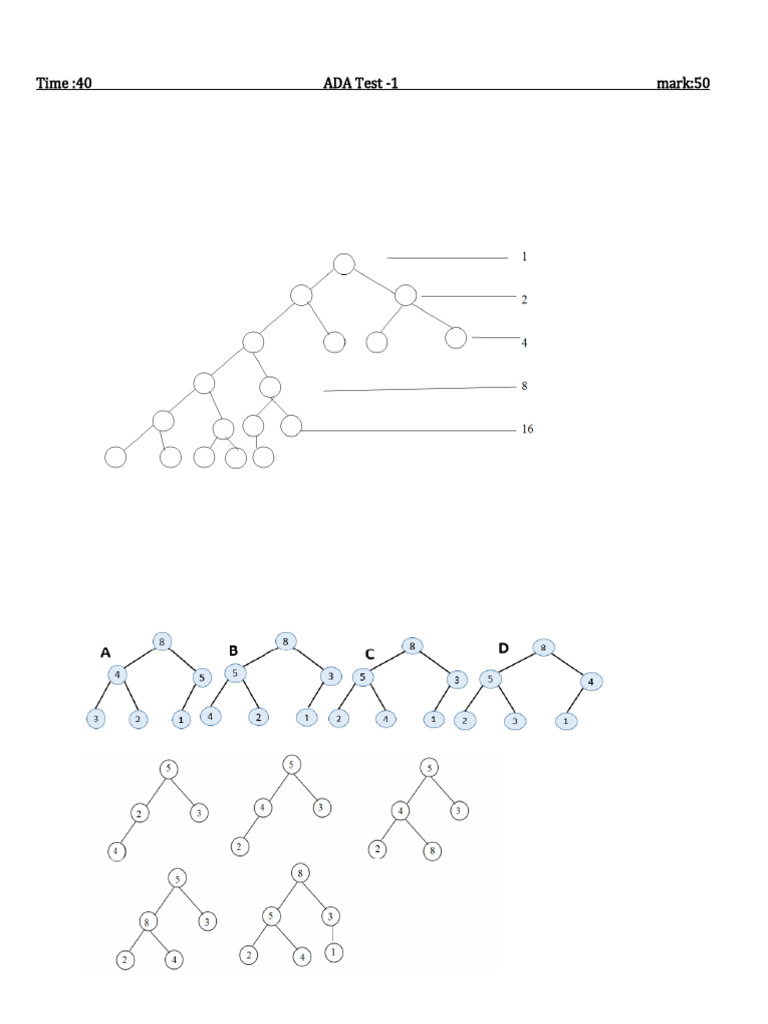 ADA Test 1: Binary Heaps & Algorithms | PDF | Computer Programming ...