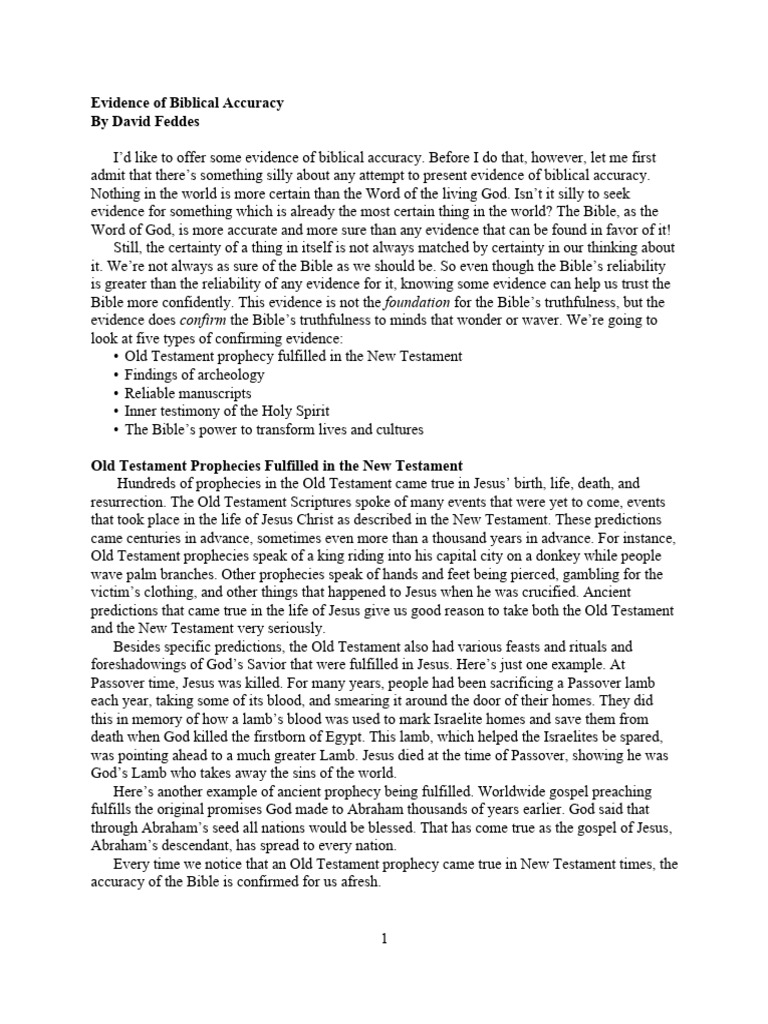 Biblical Accuracy Evidence Explained | PDF | Bible | Jesus