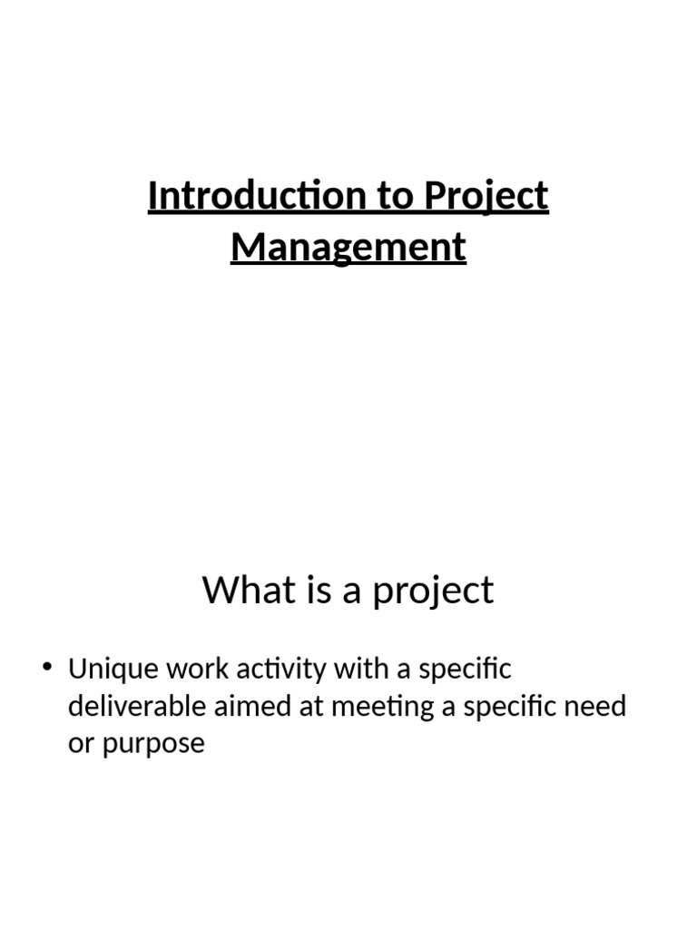 1 Introduction To Project Management | PDF