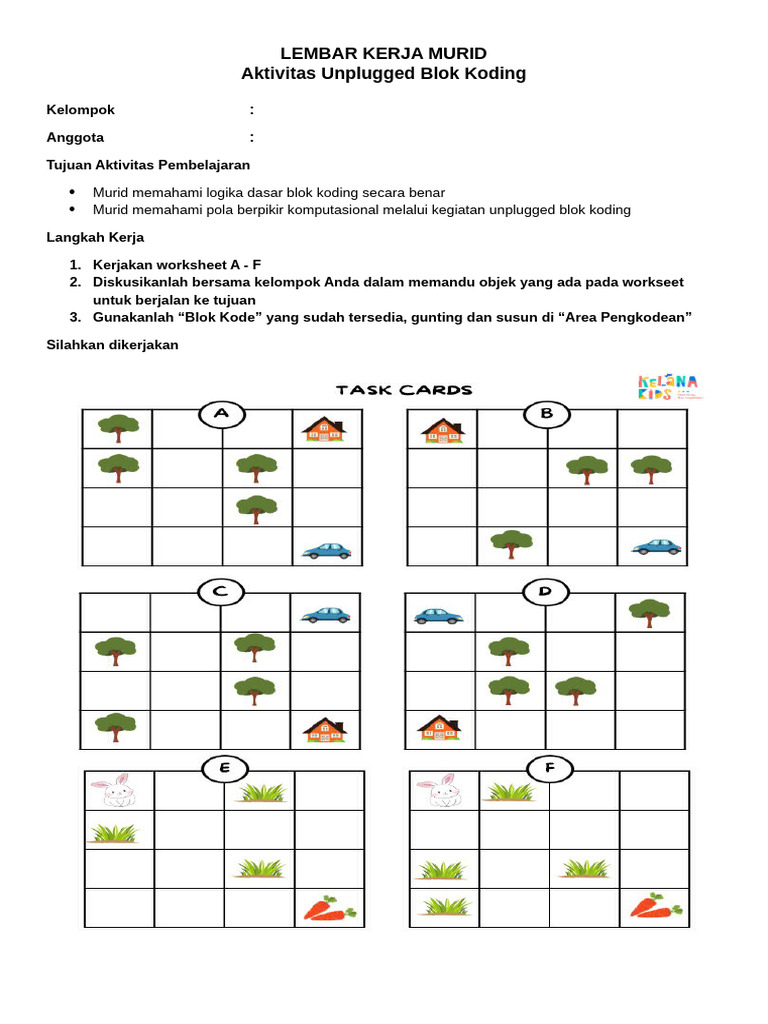 Lembar Kerja Murid: Blok Koding Unplugged | PDF