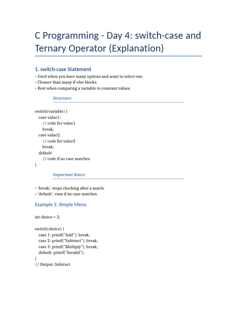 C Day4 Explanation | PDF