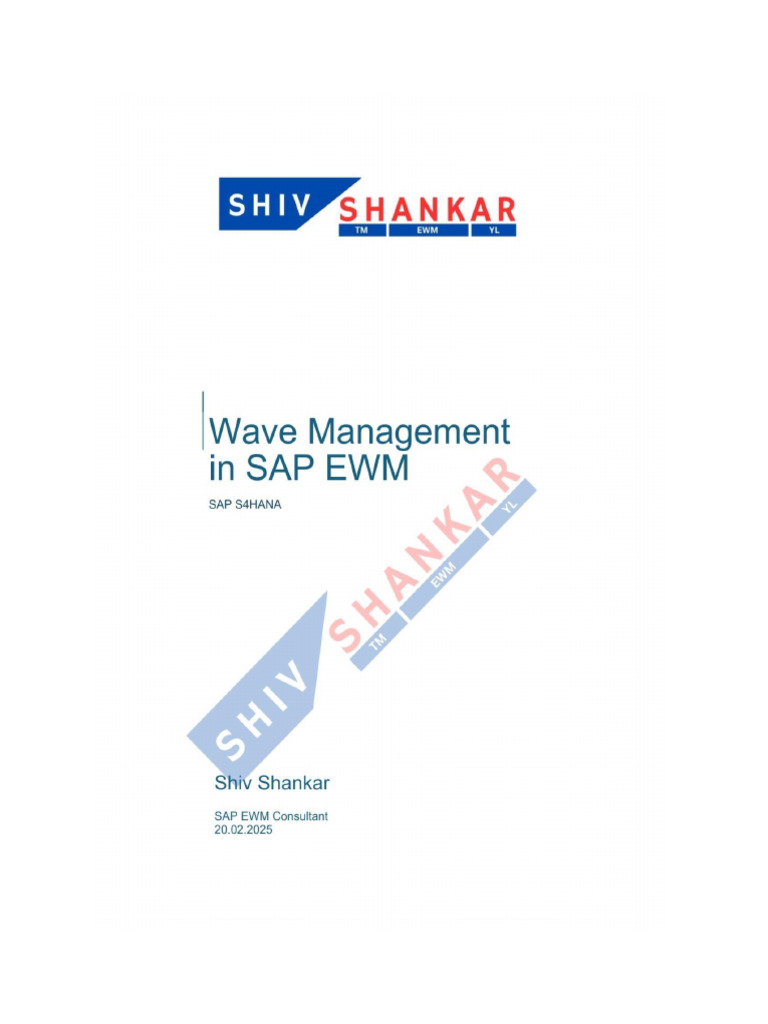 Wave Management in SAP EWM - Optimizing Warehouse Operations | PDF
