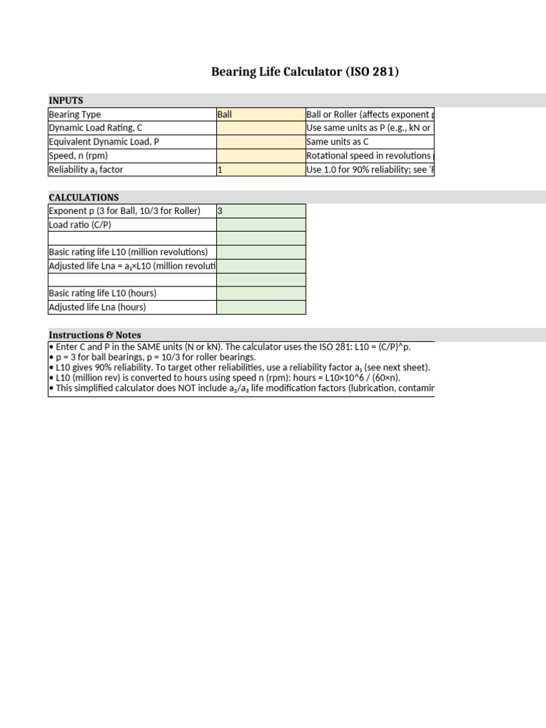 Bearing Life Calculation Guide | PDF