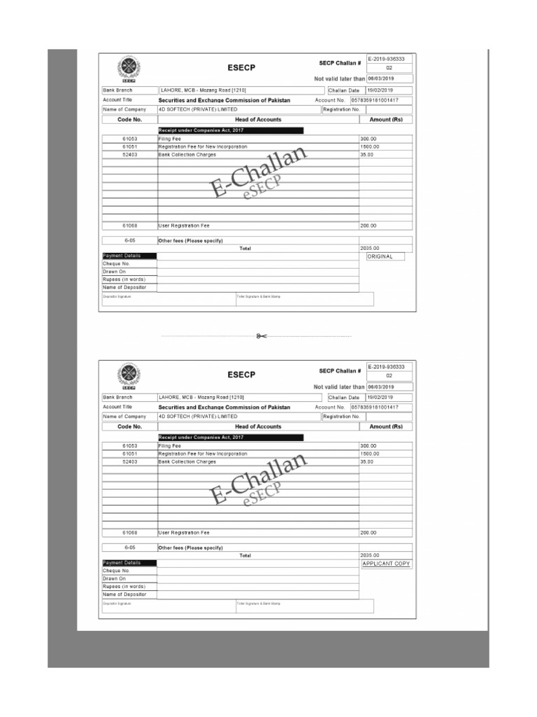 Challan | PDF